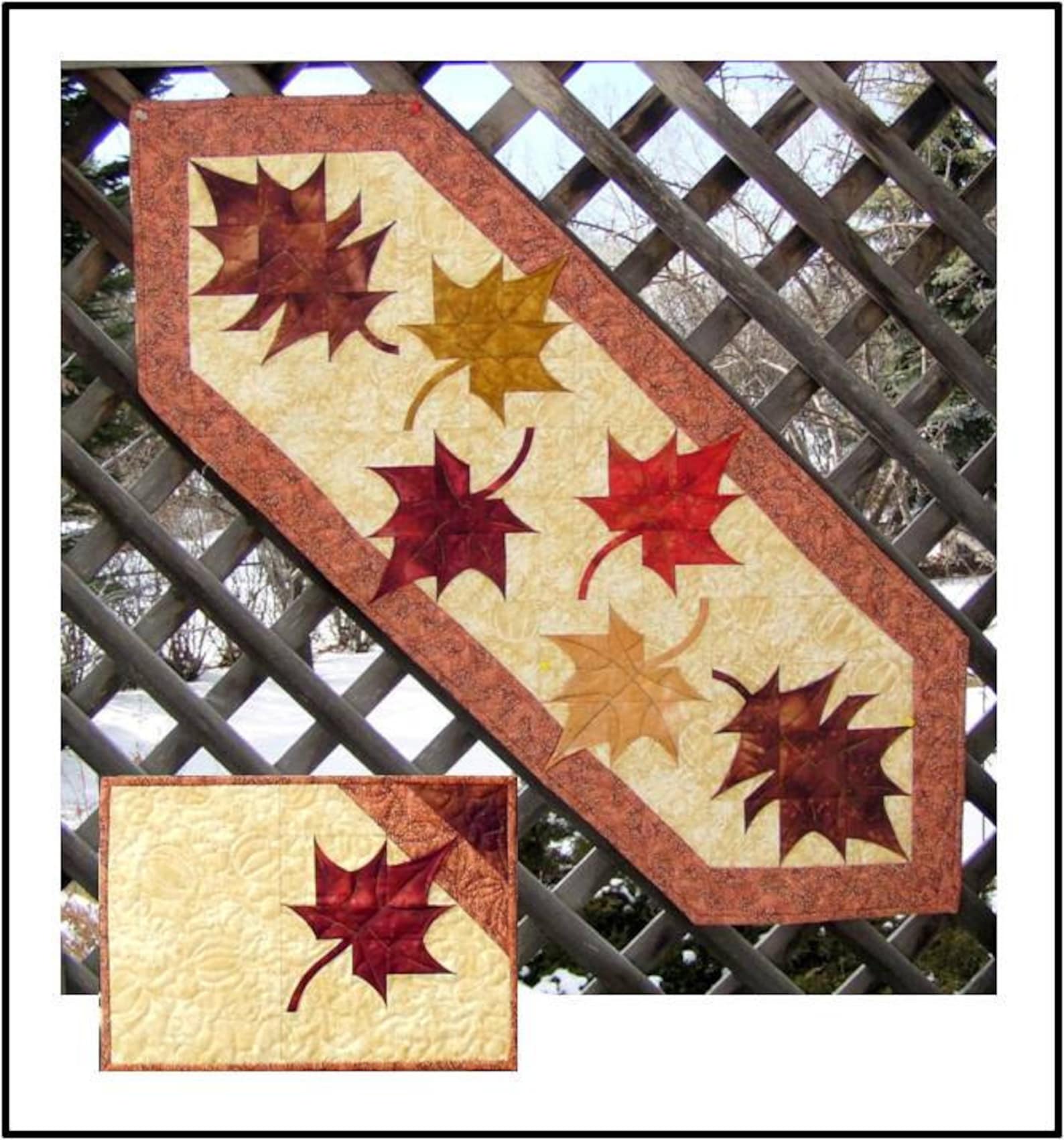 Falling Leaves Table Runner & Placemats PDF Quilt Pattern - Etsy