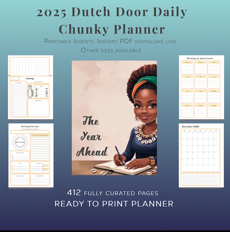 2025 Dutch Door - Chunky Planner. 406 Pages. Curated and Ready to Print ...