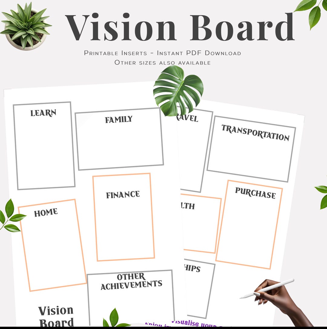 A5 Vision Board on 2 Pages. Printable Insert. - Etsy