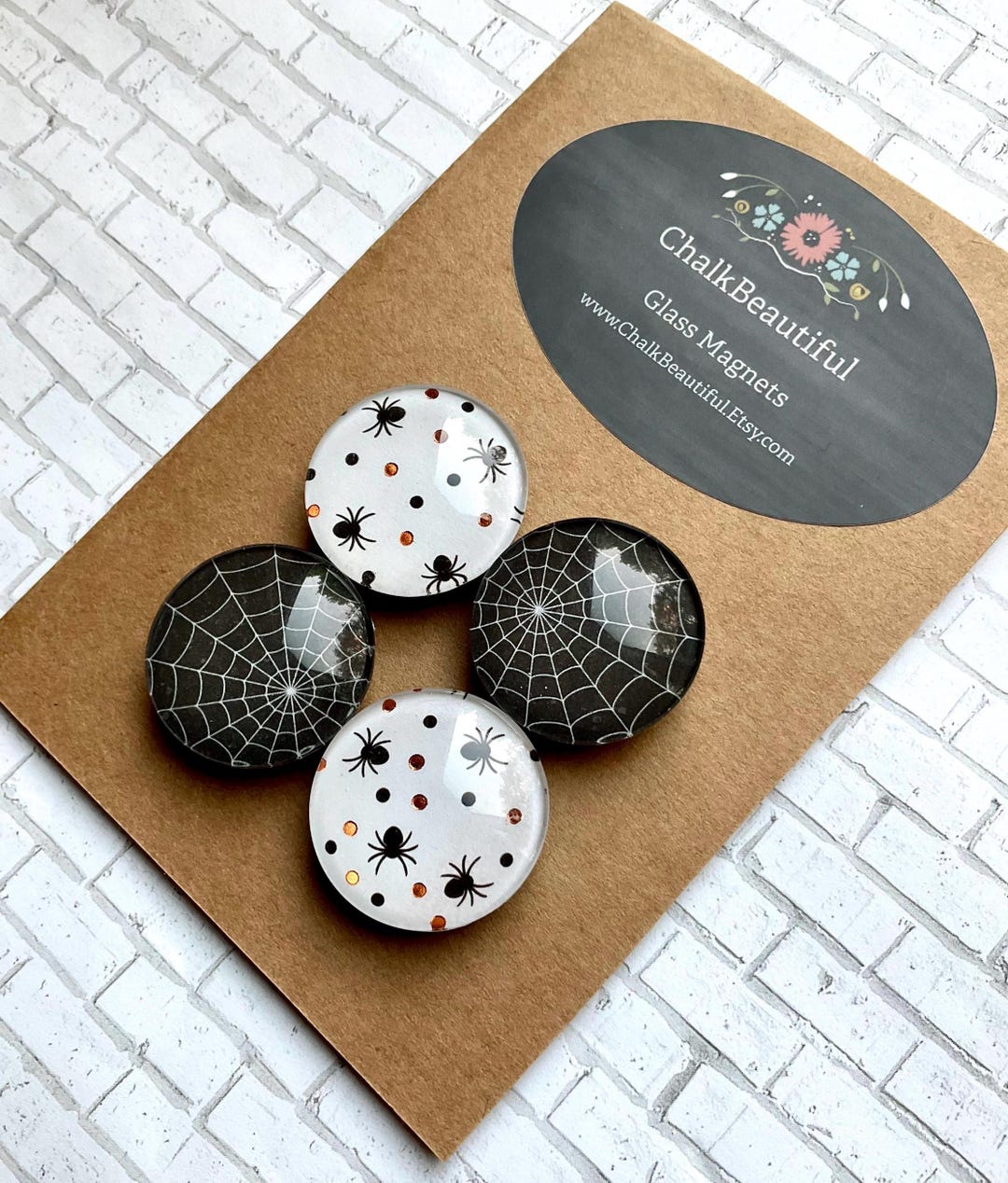 Spider Magnets, Glass Magnets, Spider Decor, Refrigerator Magnets, Cute ...