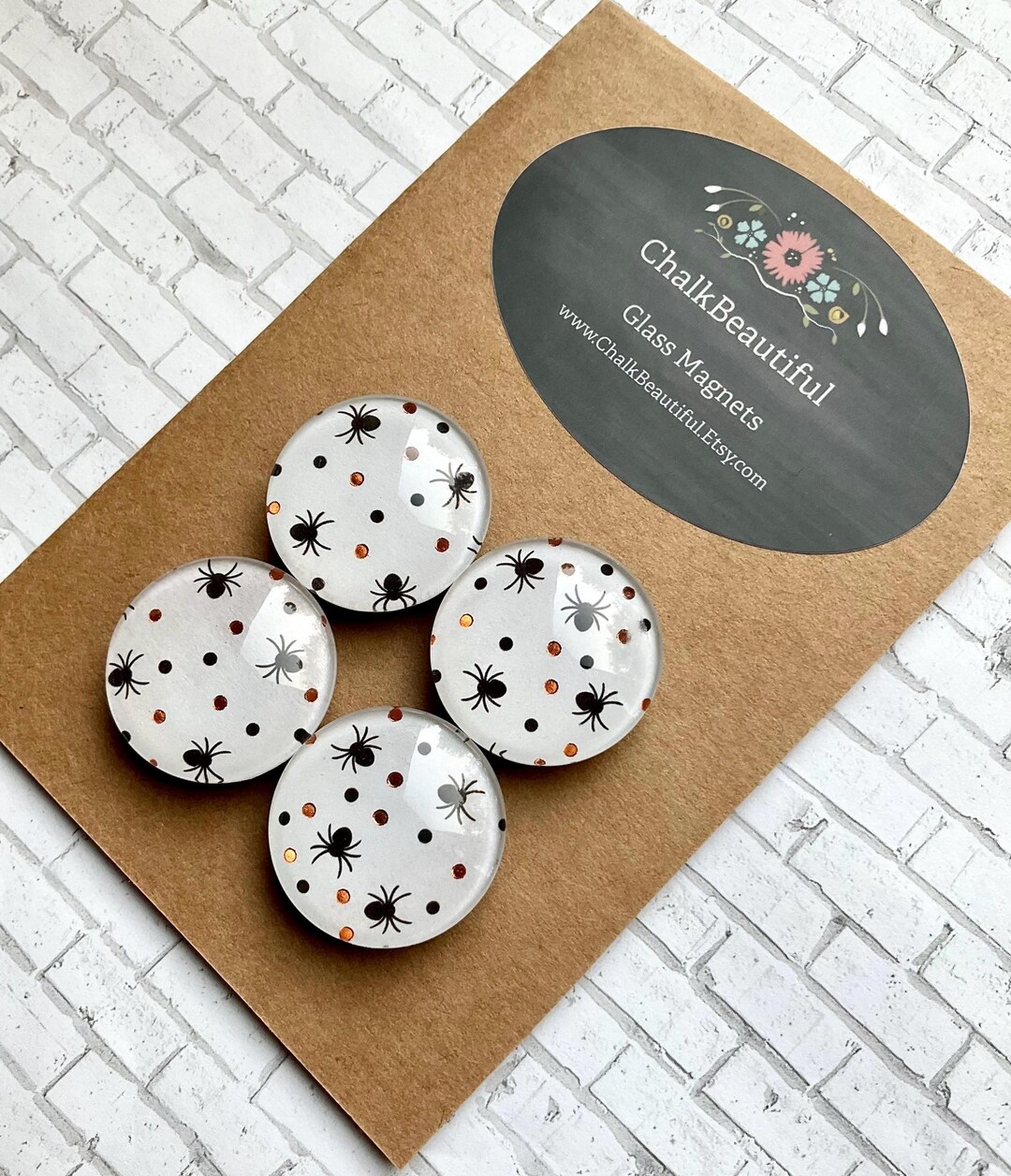 Spider Magnets, Glass Magnets, Spider Decor, Refrigerator Magnets - Etsy