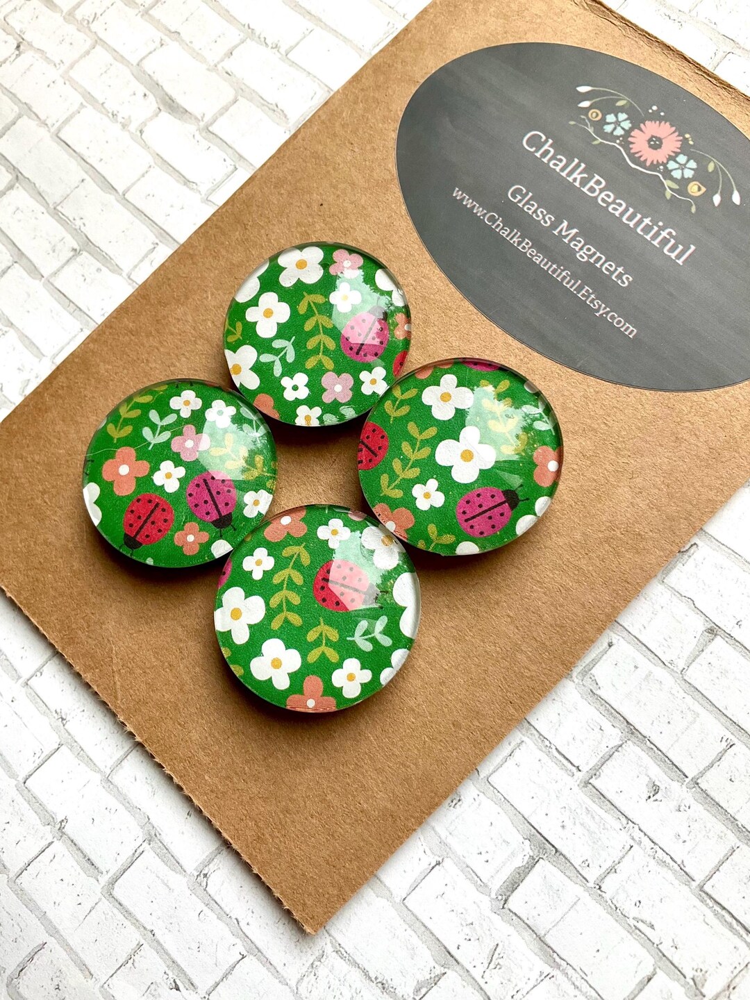 Green Magnets, Ladybug Magnets, Floral Magnets, Office Magnets, Magnet ...