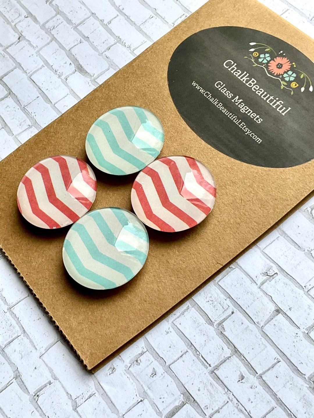 Glass Magnets, Teal Magnets, Watermelon Pink, Small Gifts, Magnet Set ...