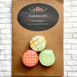 Glass Magnets - Refrigerator Magnets - Cute Magnets - Orange Magnets ...