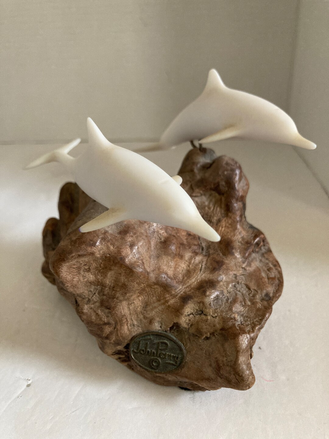 Vintage John Perry Dolphin Sculpture - Etsy