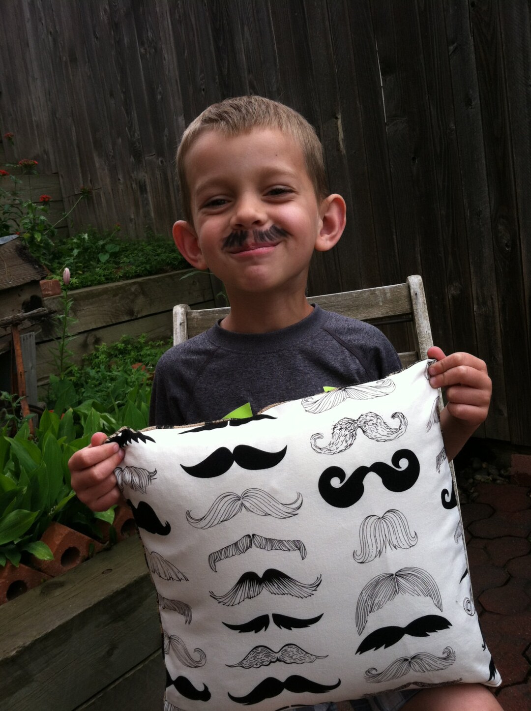 Mustache Burlap Pillow Sham - Etsy