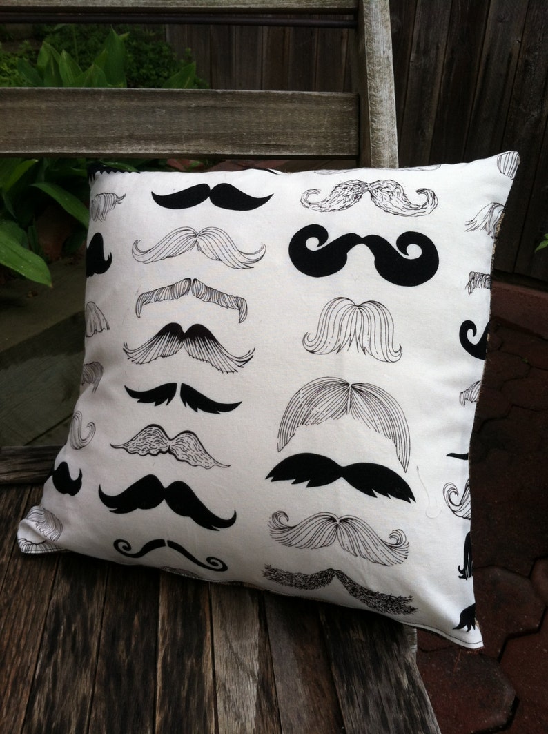 Mustache Burlap Pillow Sham - Etsy