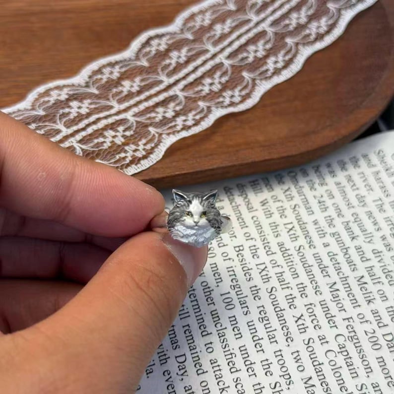 Custom 3D Pet Portrait Ring, 925 Silver Plated Pet Lover Keepsake - Etsy