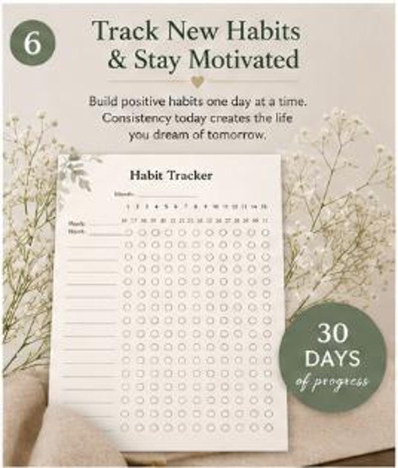 30-day Gratitude Journal | Mindset Self-care Workbook (digital Download ...