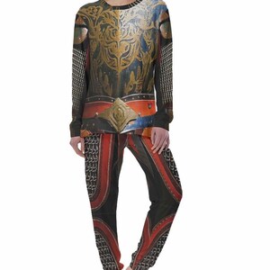 Viking Armor Cotton Pajamas, Gladiator Warrior Pjs Loungewear, Cozy ...