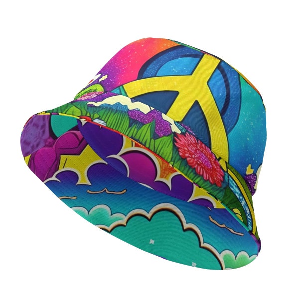 Peace Sign Bucket Hat - Etsy