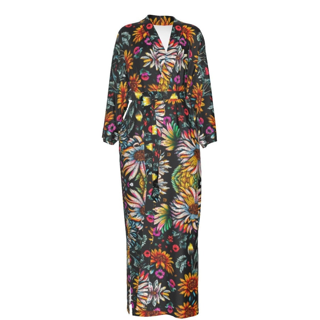 Chrysanthemum Bohemian Kimono, Long Robe, Floral Boho, Statement,gift ...