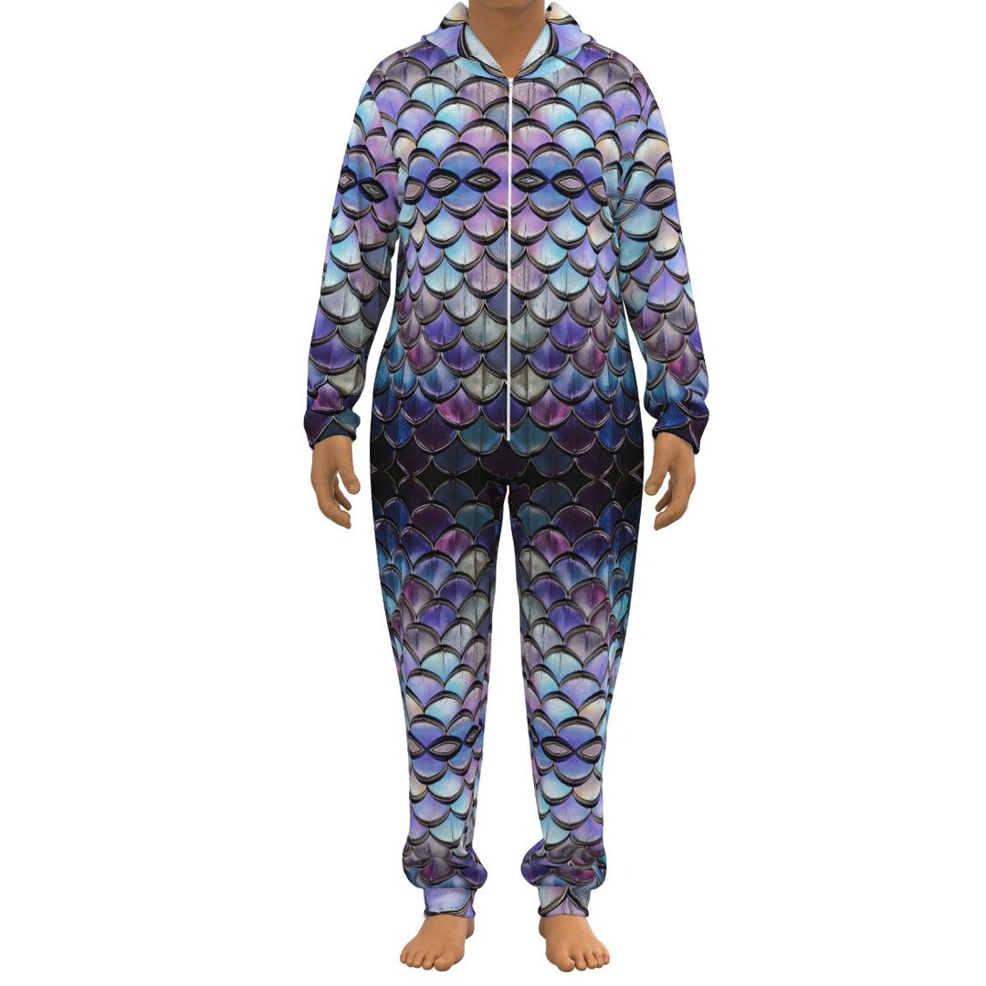 Tarpon Scales Mens One Piece Jumpsuit, Kappa Fish Print, Long Sleeve ...