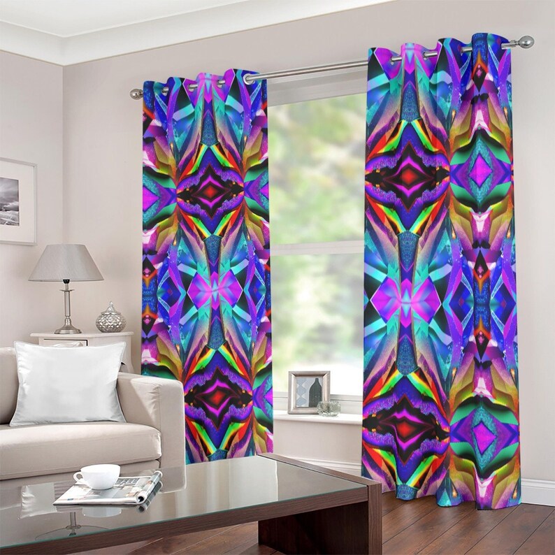 Psychedelic Crystal Grommet Blackout Curtains Opaque Curtain Drapes ...