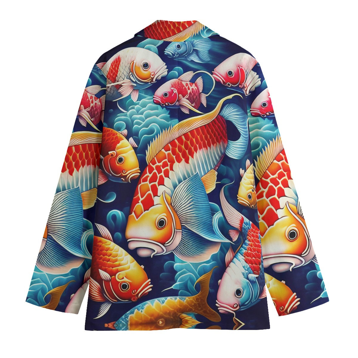 Koi Fish Jacket Women's Cotton Blazer Oversize Vibrant - Etsy