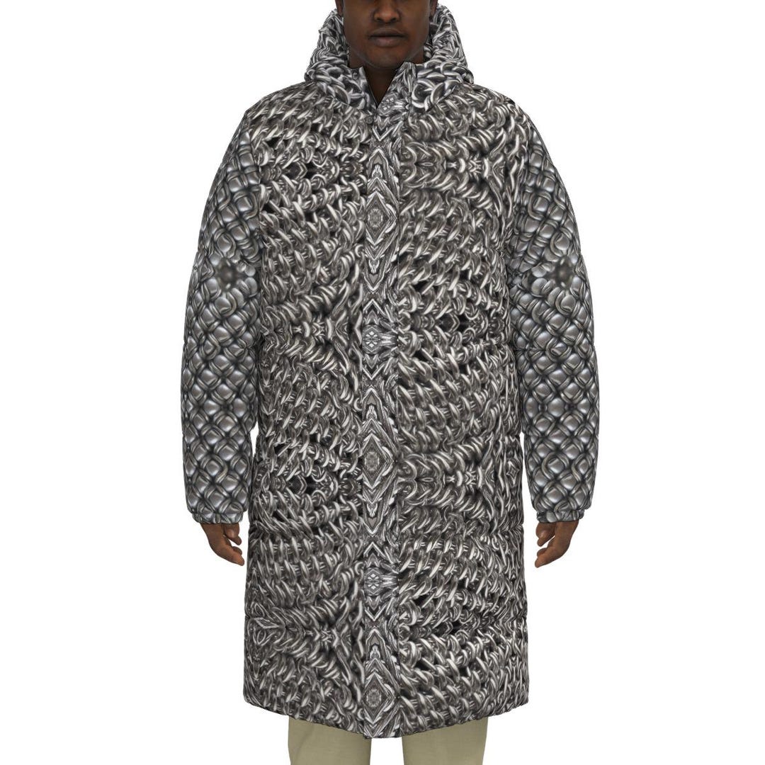 Silver Chainmaile Puffer Coat,chain Maille Genuine Duck Down Jacket ...
