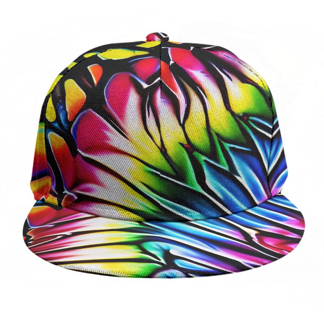 Psychedelic Trippy Hat, Tie Dye Cap, Rainbow Red Baseball Cap Trucker ...