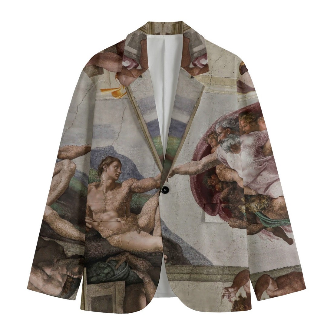 Michelangelo Creation of Adam Blazer Cotton Sport Coat Renaissance ...
