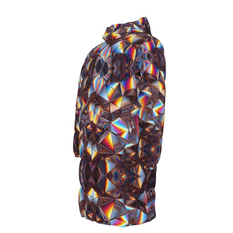 Hologram Optical Illusion Puffer Coat, Dj MC Puff, Genuine Duck Down ...