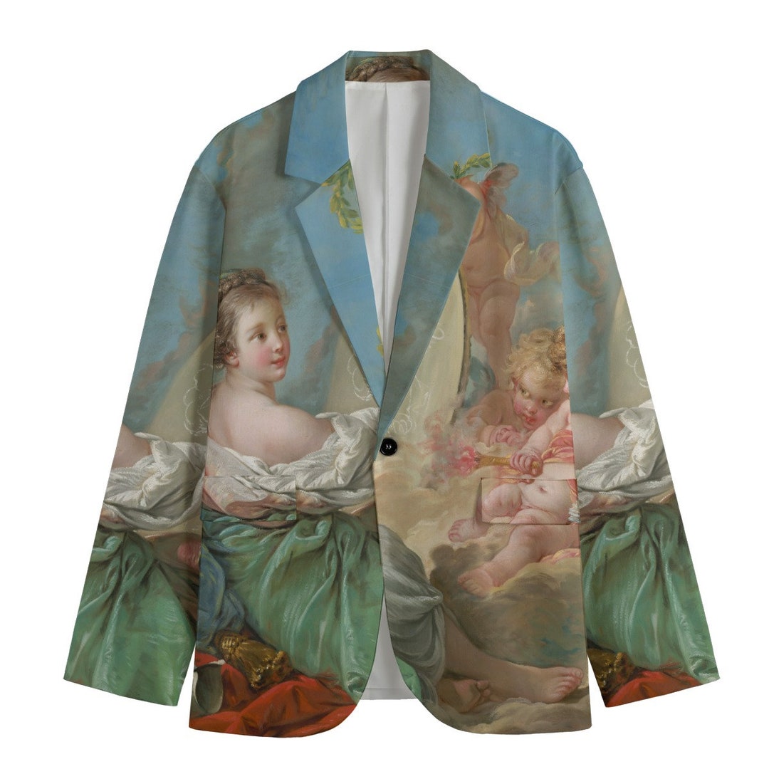 Cherub Blazer Allegory of Painting Cotton Sport Coat, Baroque Jacket ...