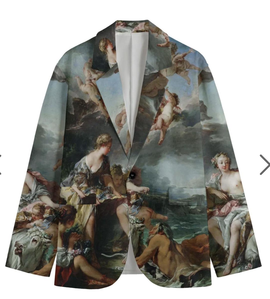 Art Couture Blazer, Cotton Suit Jacket, Rococo Sports Coat Mens Mans ...
