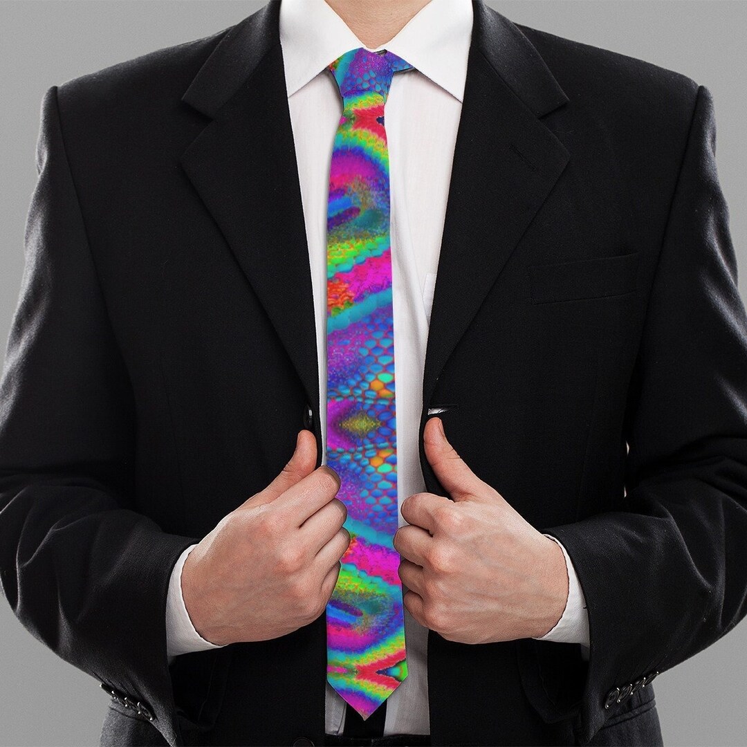 Neon Fluorescent Fish Scales Man's Tie Necktie Neckwear Gift for Him ...