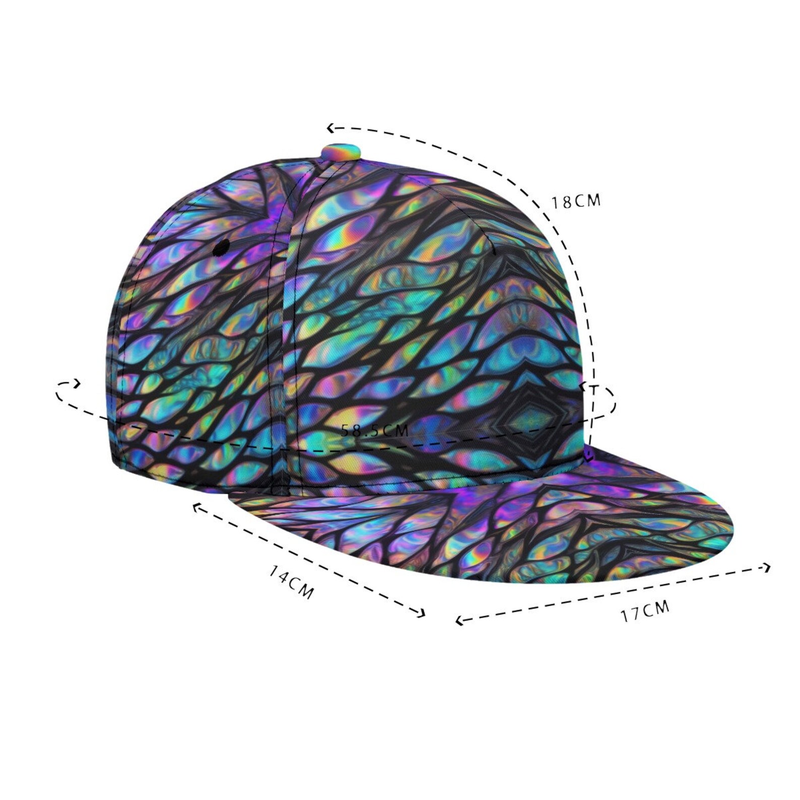 Tarpan Fish Scales Psychedelic Trippy Cap, Tie Dye Hat, Baseball Cap ...