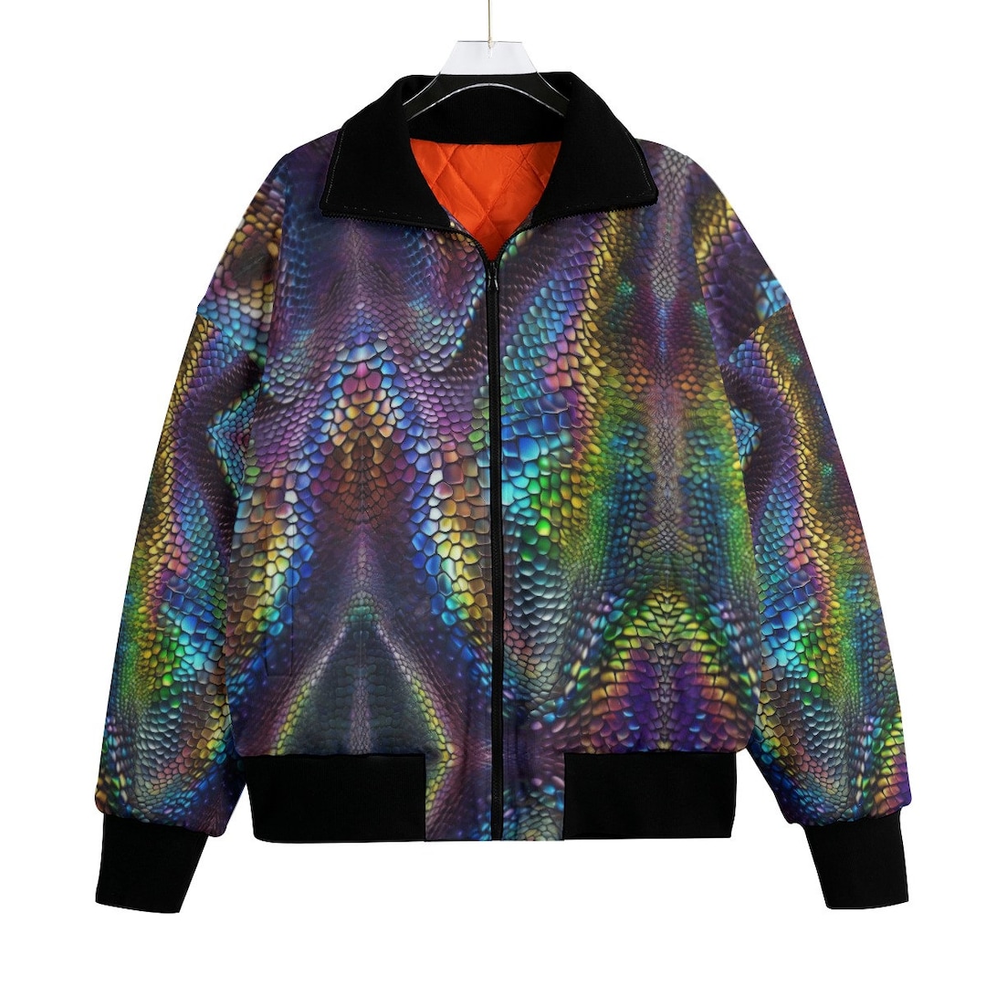 Psychedelic Snakeskin Purple Trippy Jacket Coat Bomber Unisex Cobra ...