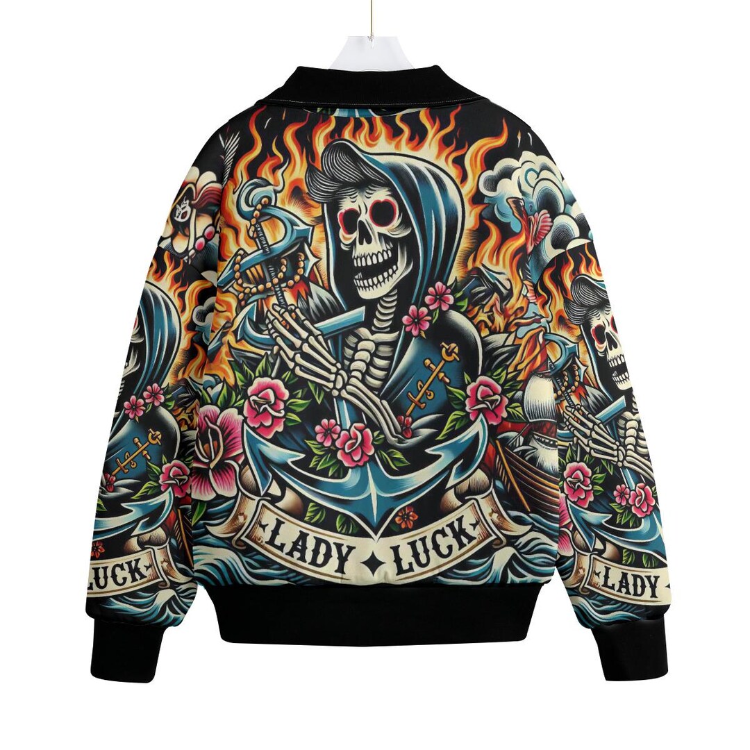 Skull Tattoo Motorcycle Jacket, Skeleton Bomber Jacket,mans Biker ...