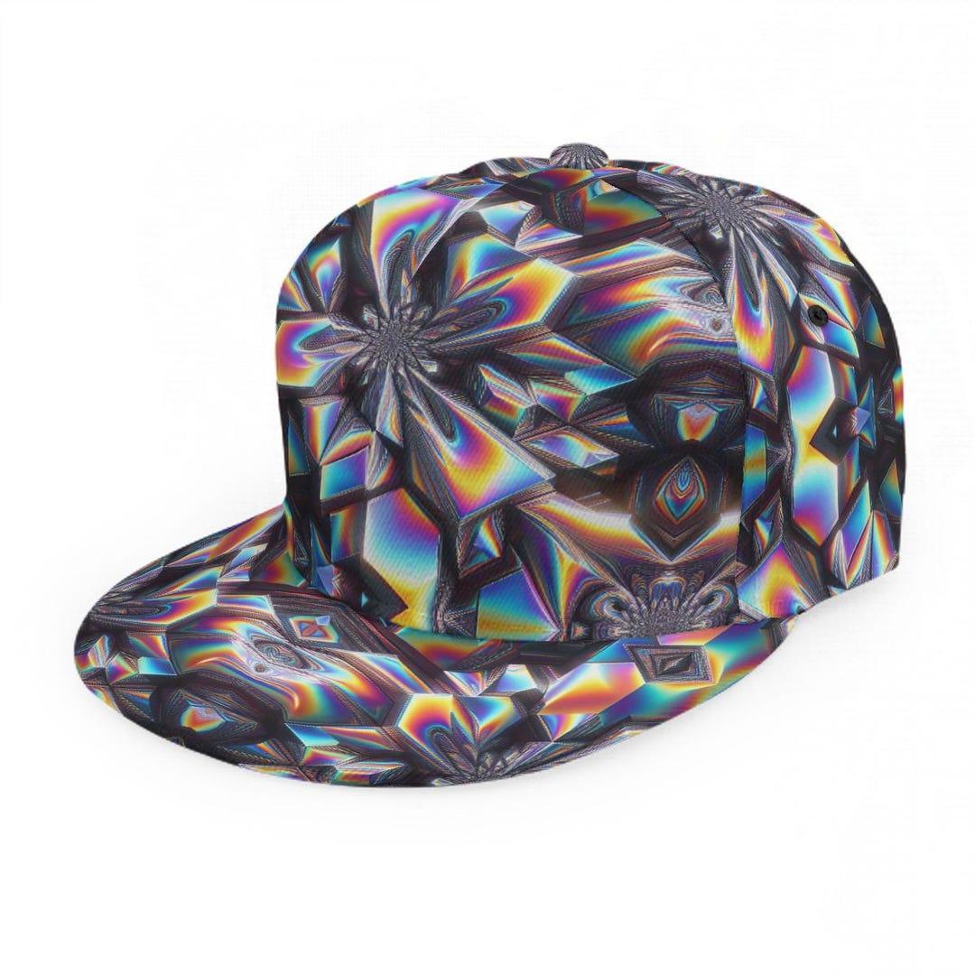Neon Hologram Cap Psychedelic Trucker Hat Trippy Baseball 3D Festival ...