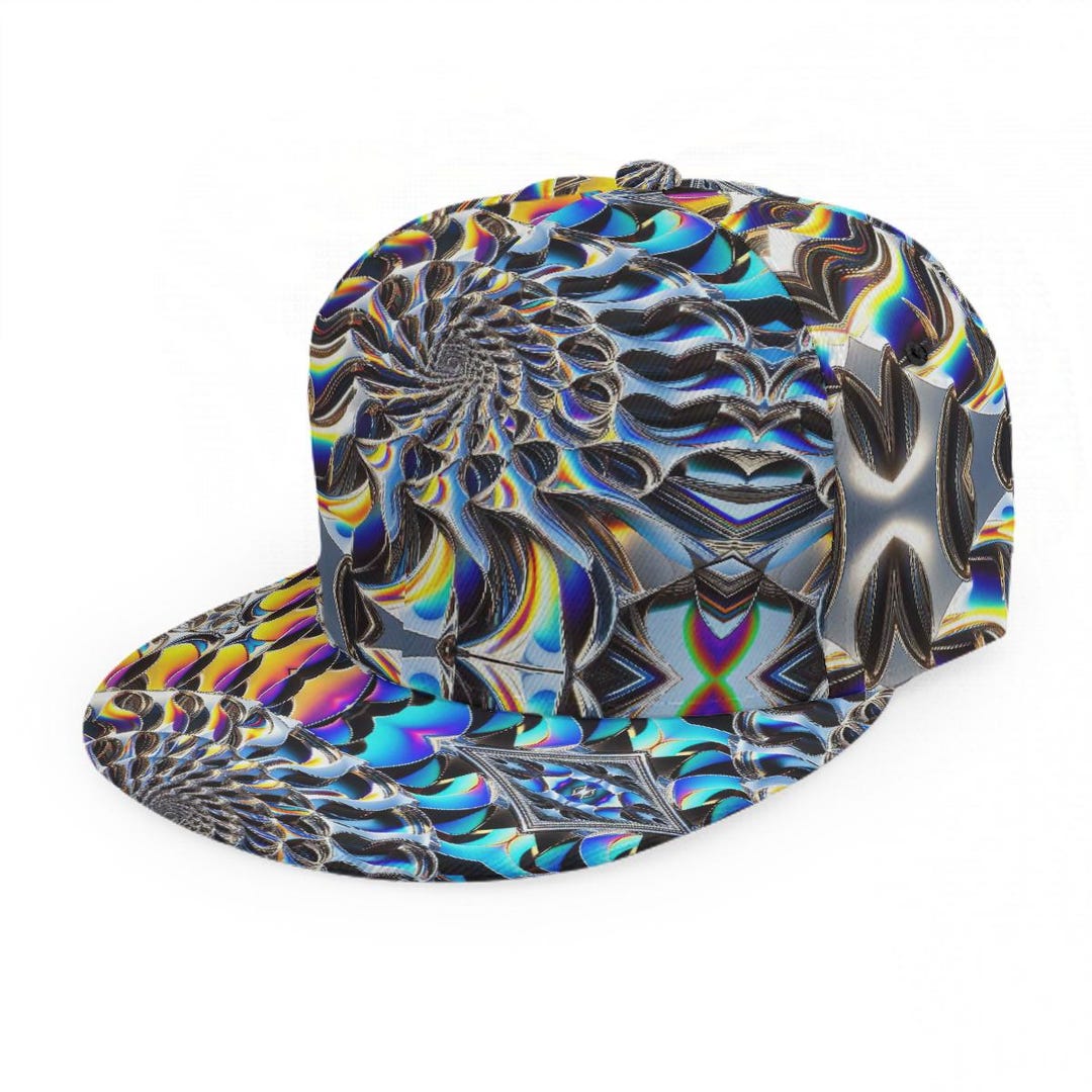 Holographic Cap Psychedelic Trucker Hat Trippy Baseball 3D Festival ...
