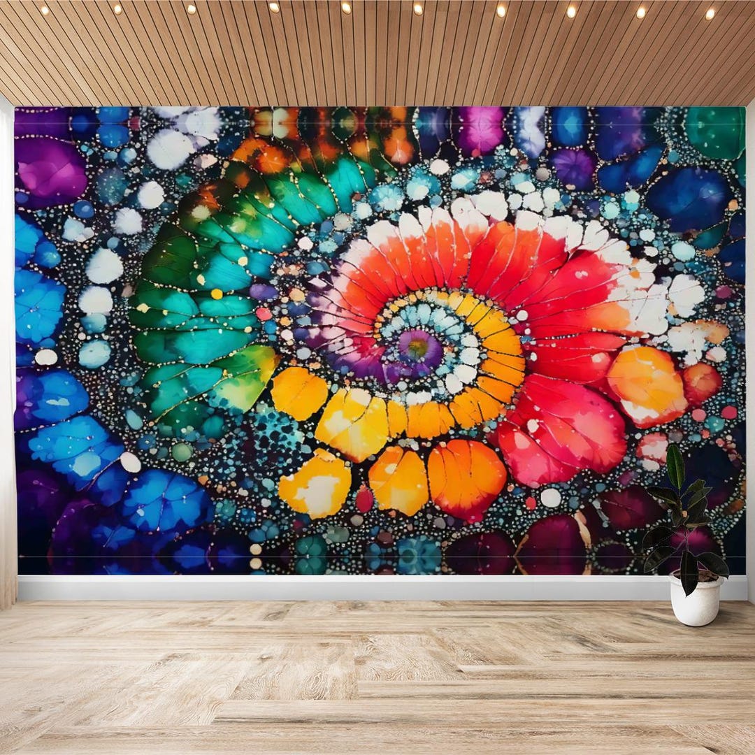Spiral Tie Dye Wallpaper Peel and Stick, Vinyl Wall Mural, DIY Home ...