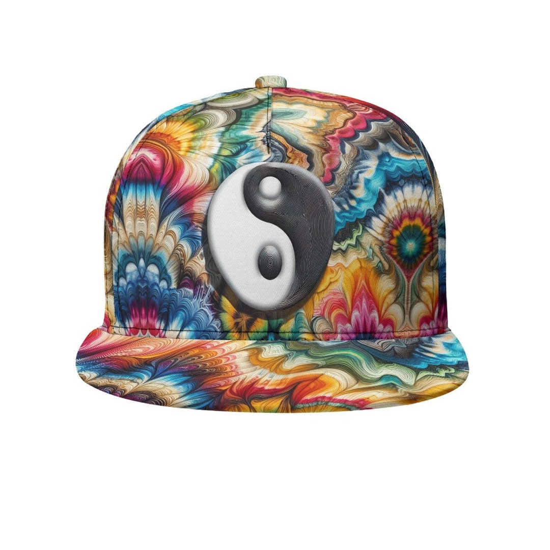 Yin Yang Psychedelic Trippy Cap, Tie Dye Hat , Baseball Cap Trucker Hip ...