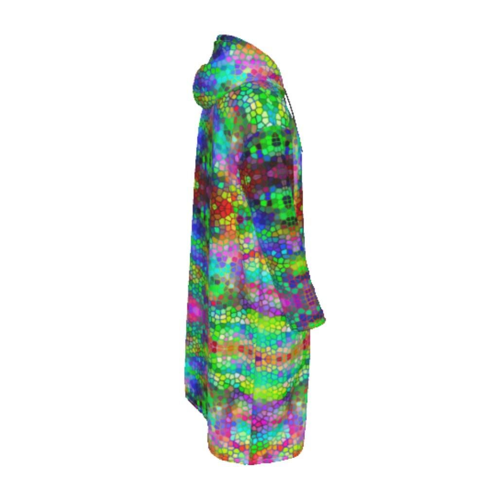 Psychedelic Puffy Furry Puffer Jacket Tie Dye Long Fleece Zip - Etsy