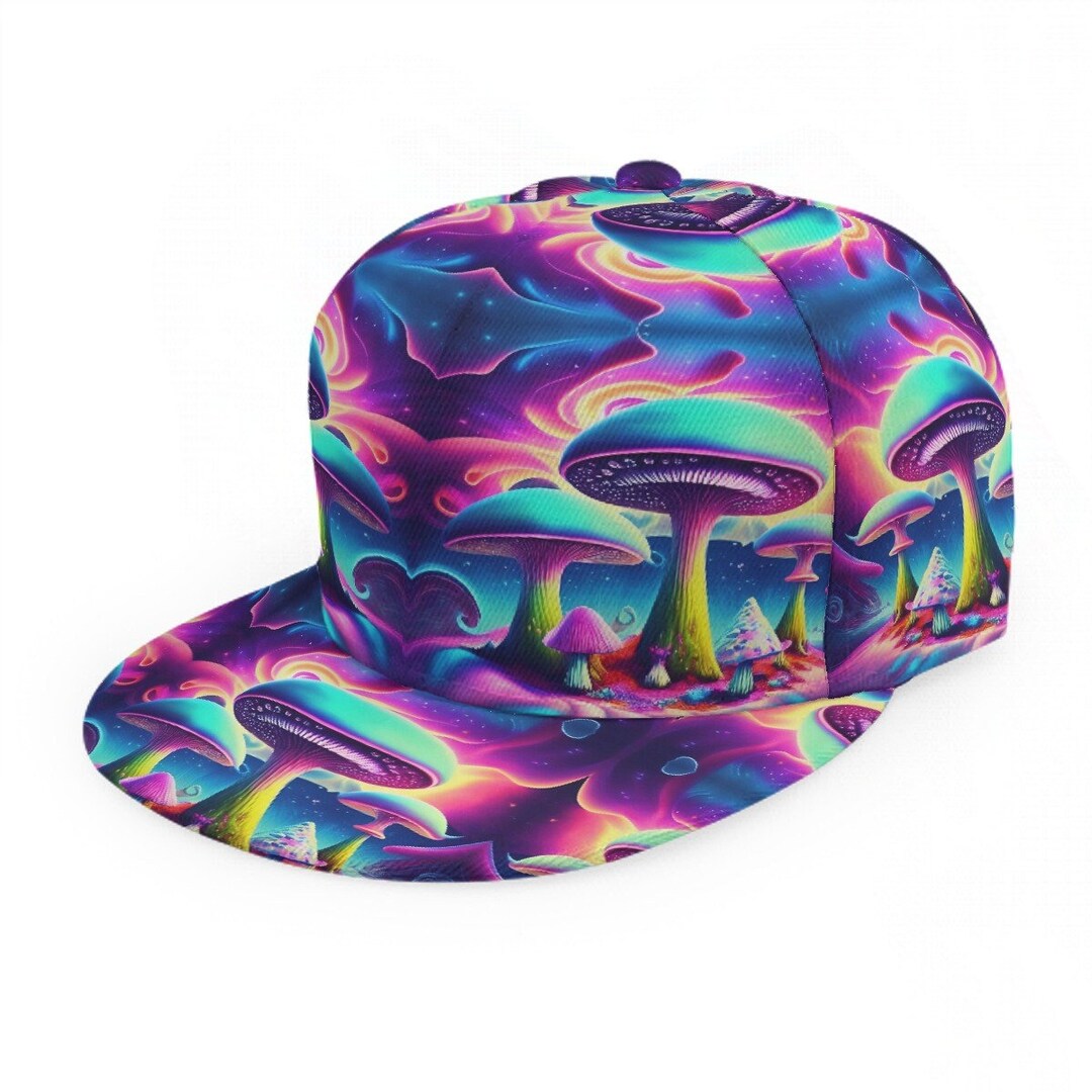 Psychedelic Mushroom Hat, Festival Baseball Cap Trucker Hip Hop Rave Dj ...