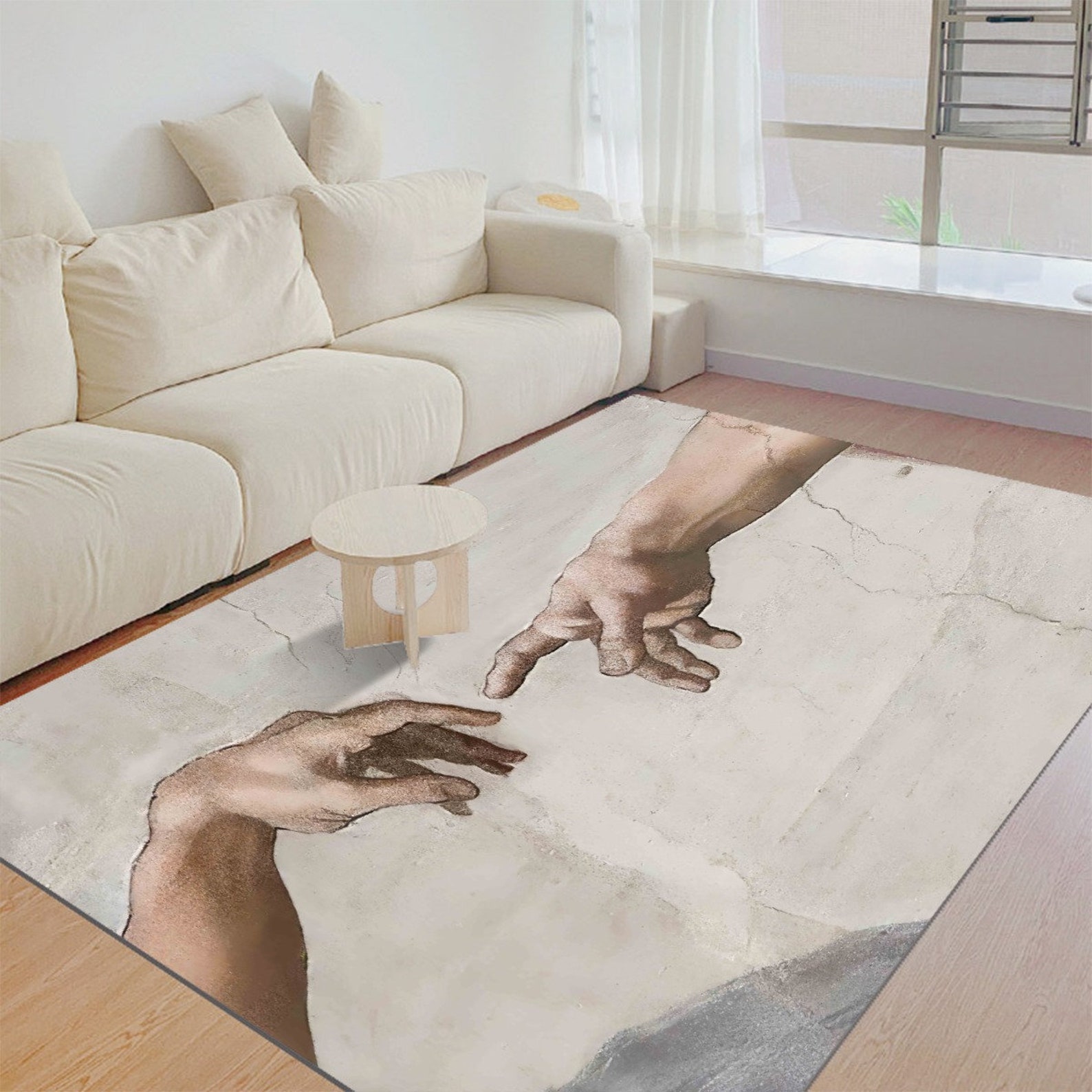 Michelangelo the Creation of Adam detail , Sistine Chapel, Floor Mat ...