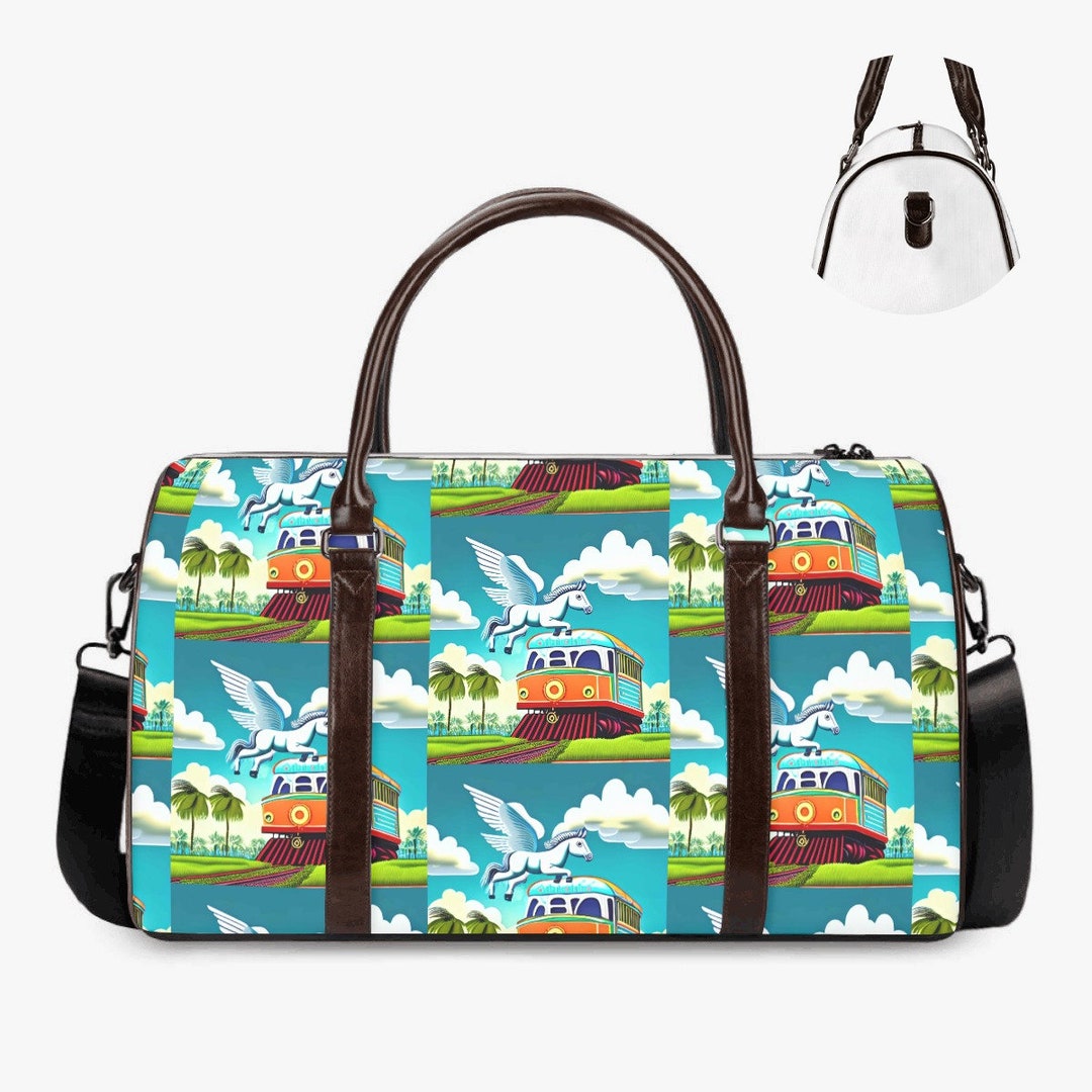 Pegasus Train Luggagevibrant Sports Bag Palm Trees Travel - Etsy