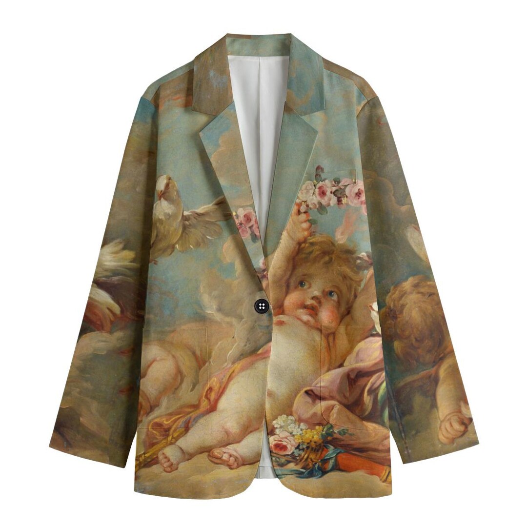 Cherub Jacket, Baroque Tapestry, Women's Cotton Couture Statement ...