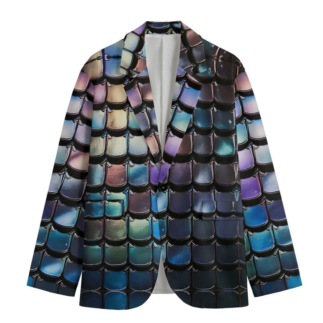 Psychedelic Metallic Mens Blazer, Abstract Sports Coat, Rockstar Jacket ...