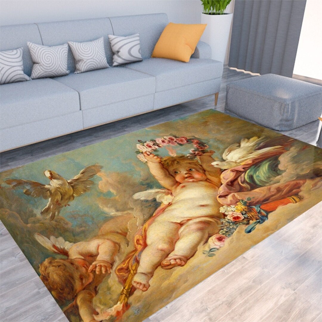 Angel Putti Francois Boucher Felt Floor Mat Carpet Rug Handmade Home ...