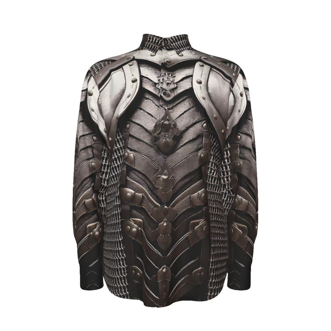 Knight in Shining Armor All Cotton Mens Dress Shirt Long Sleeve Button ...