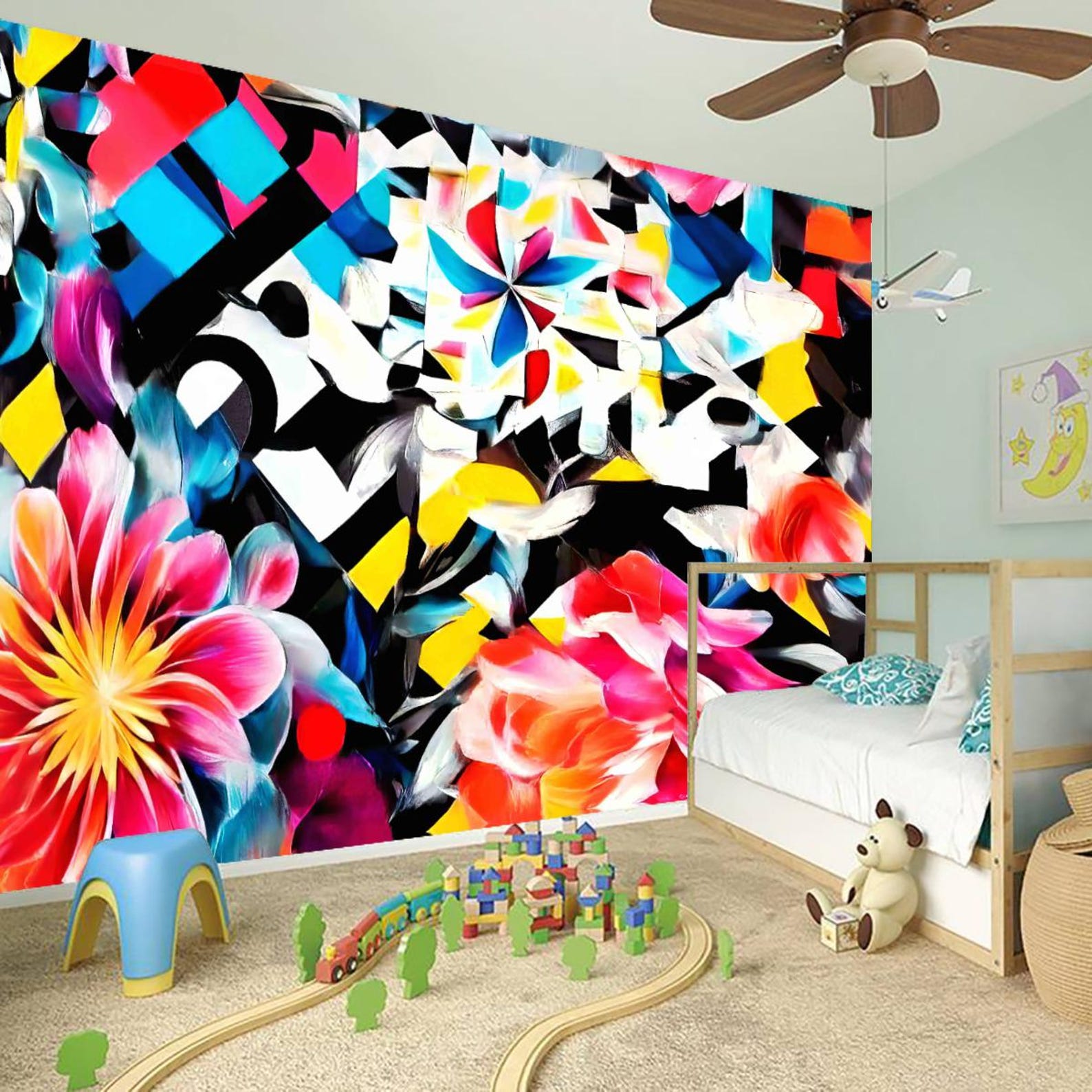 Post Modern Art Wallpaper Peel and Stick, Vinyl Wall Mural, Art ...