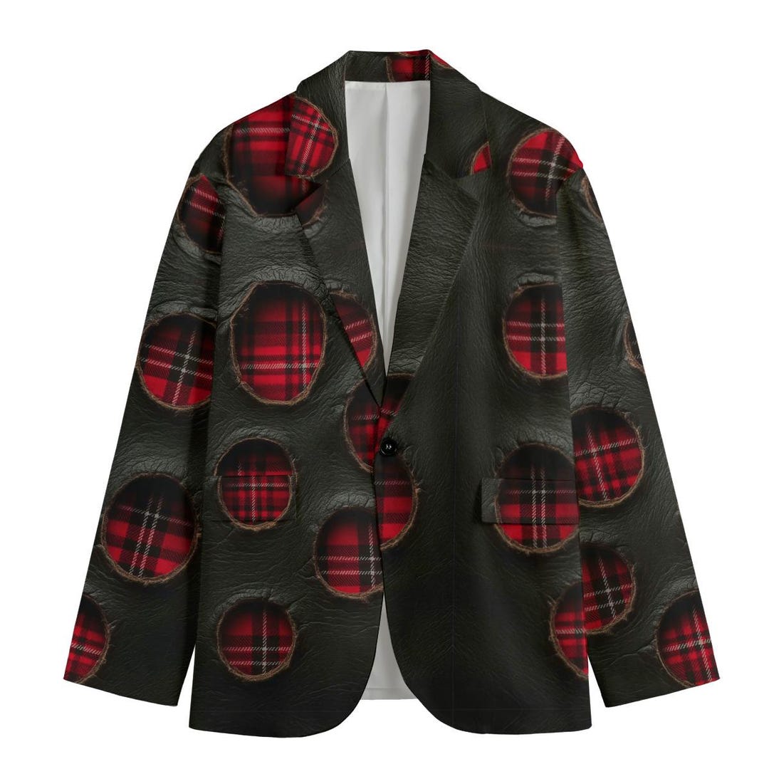 Tartan Plaid Punk Rock Cotton Blazer Mens Sport Coat Casual Jacket ...