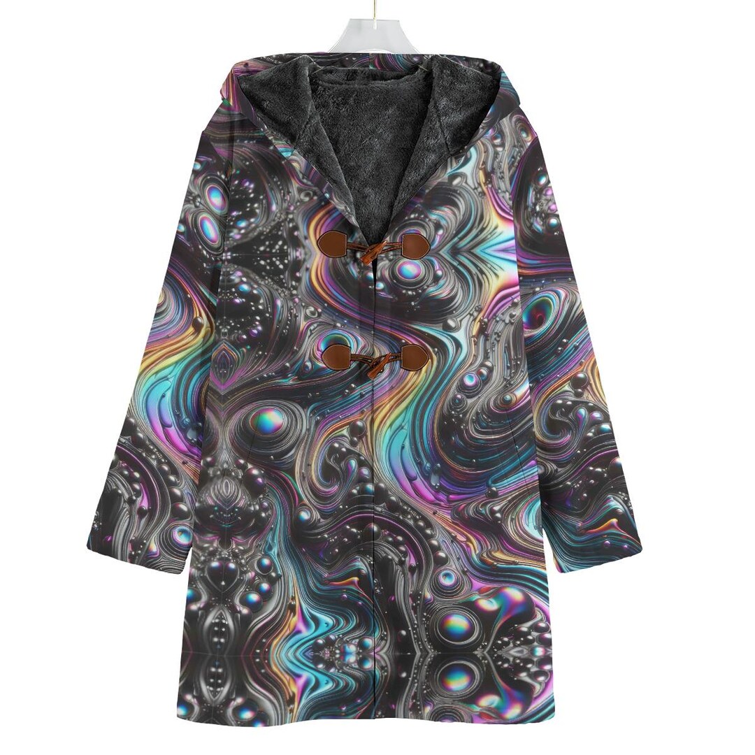 Bubbling Lava Coat, Cotton Jacket, Sherpa Fleece Overcoat, Hooded Cloak ...