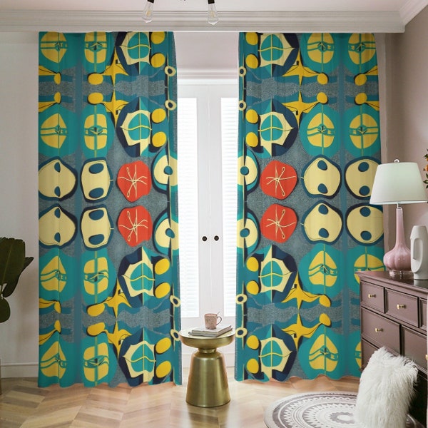 Mid Century Modern Curtains - Etsy