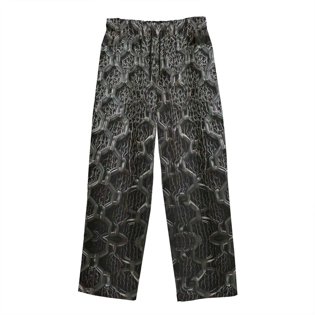Chainmail Armor Cotton Pants, Wide Leg Gladiator Slacks Viking Medieval ...