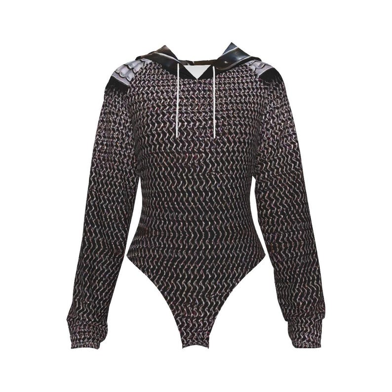 Chainmail Bodysuit, LARP Battle Warrior Armor Hooded Medieval Unitard ...