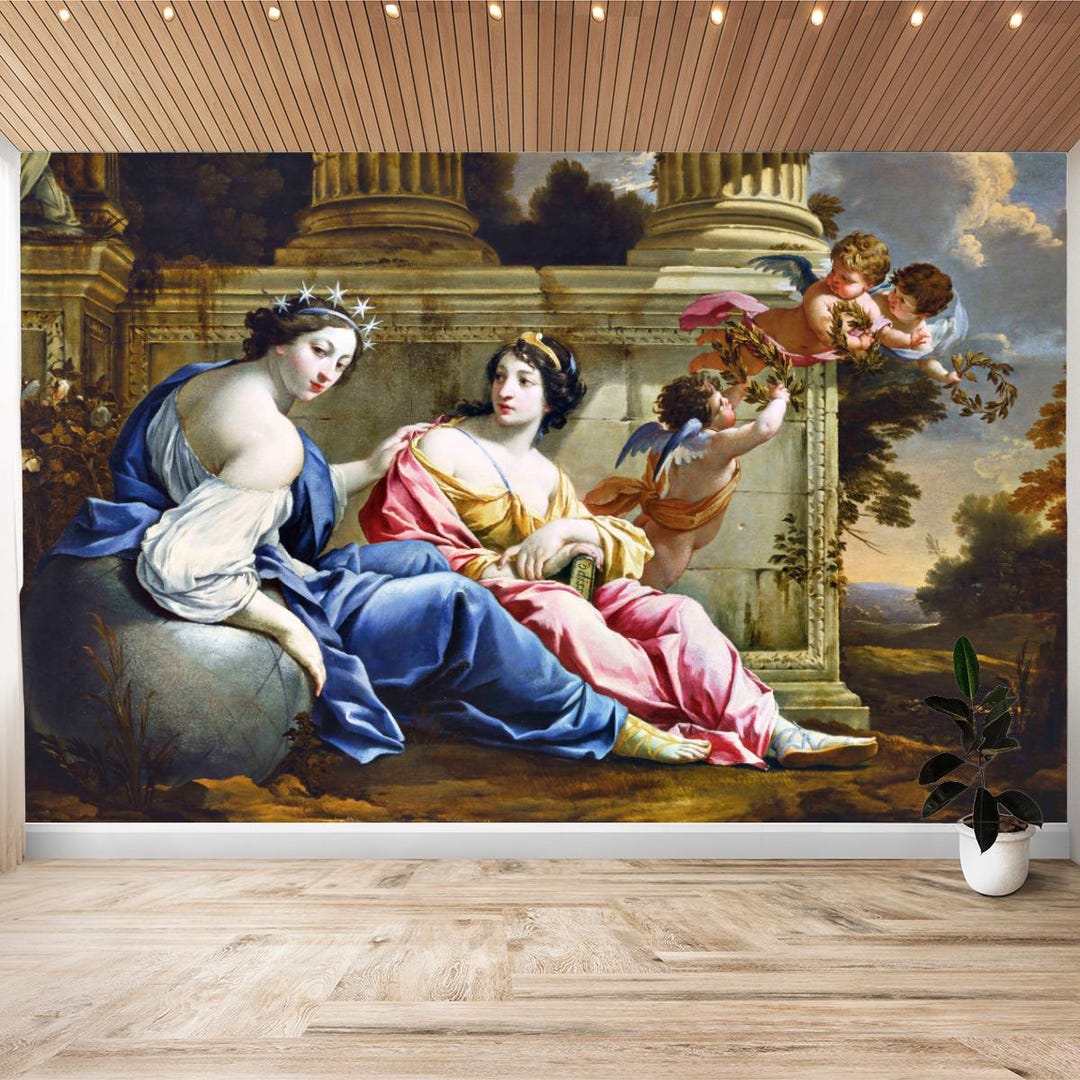 Simon Vouet Muses Urania Calliope Wallpaper Peel and Stick, Wall Mural ...