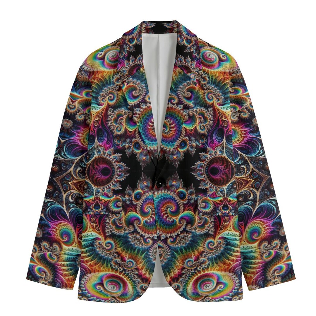 Psychedelic Blazer, Trippy Mens Sports Coat Rave Cotton Suit Jacket ...