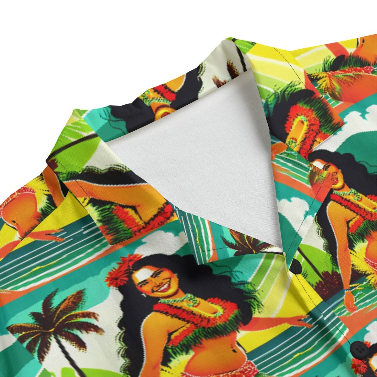 Pin Up Girl Shirt Luau Bowling Hula Cotton Hawaiian Shirt Vintage sold ...